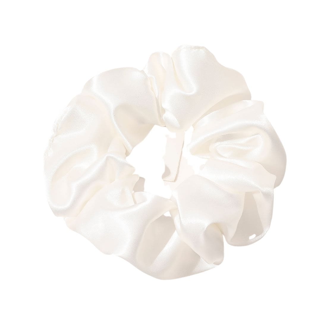 Large Silk Scrunchie White | June Silk