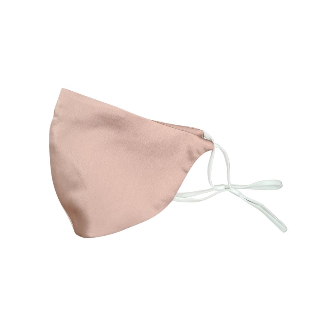 2 Layer Luxe Mulberry Silk Face Mask - Caramel | June Silk